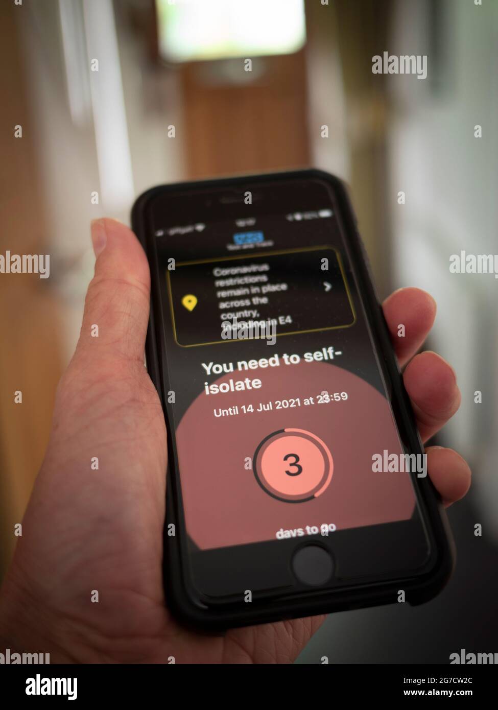 National health service app NHS test and trace app, showing you need to ...