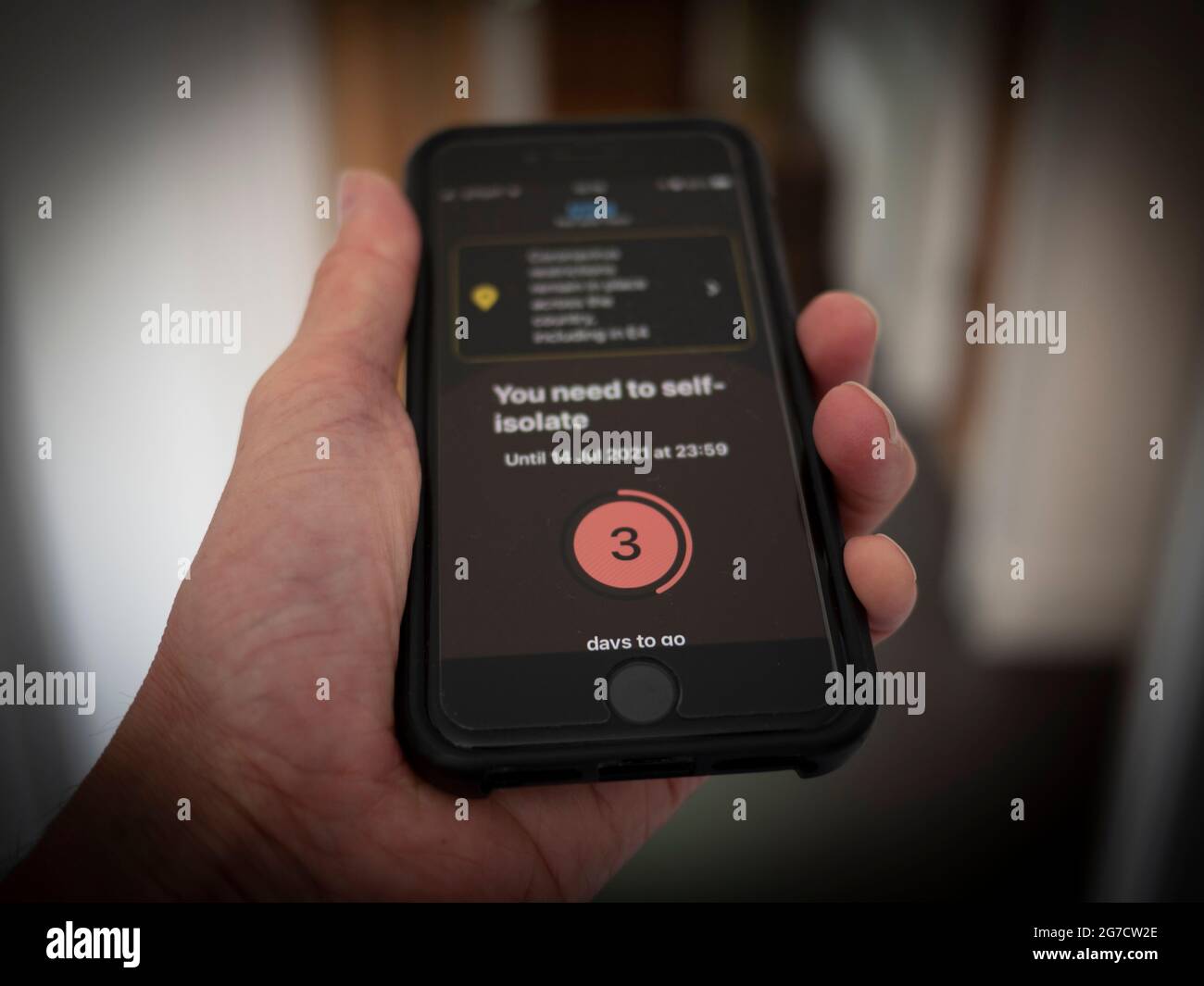 National health service app NHS test and trace app, showing you need to ...