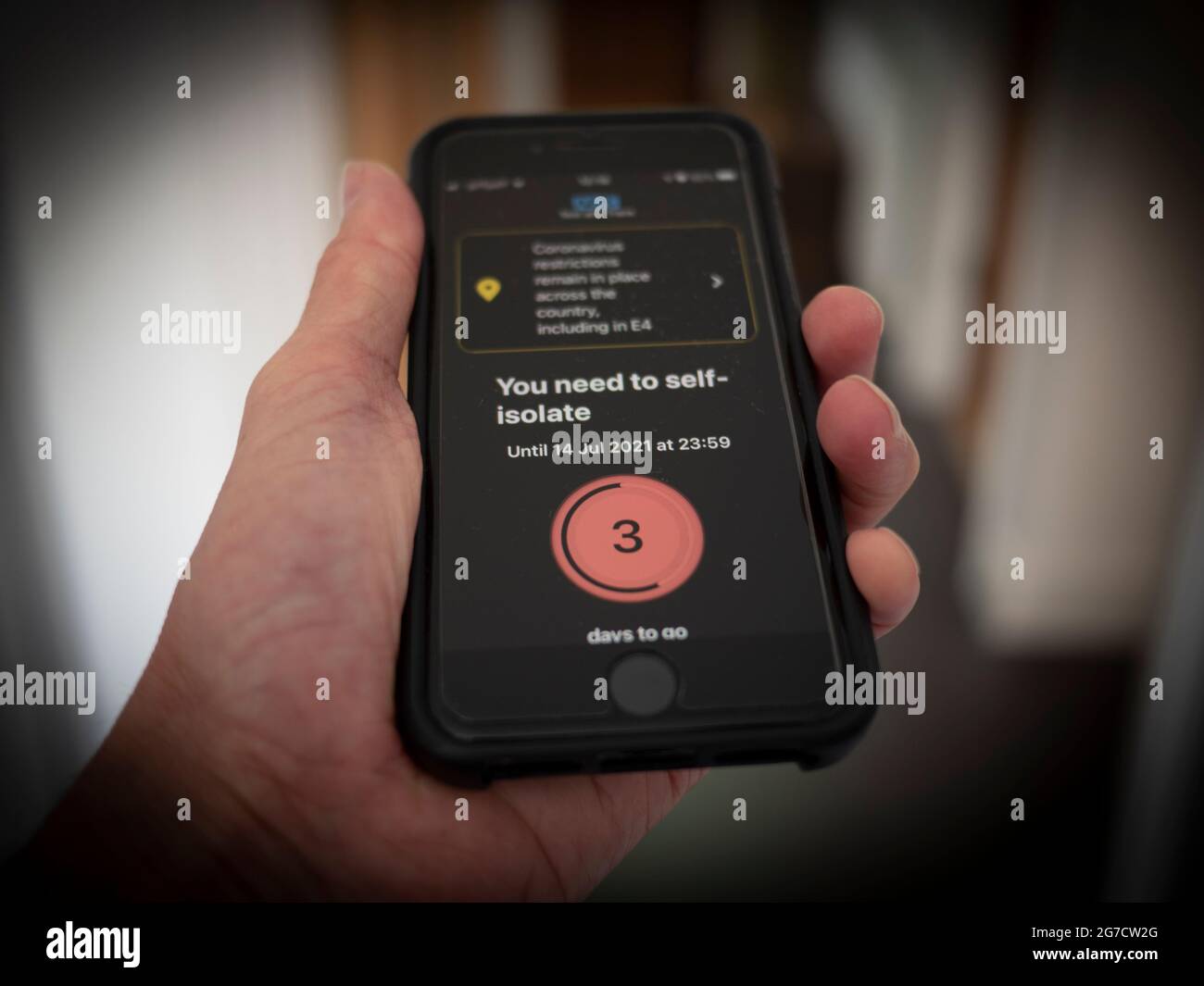 National health service app NHS test and trace app, showing you need to ...