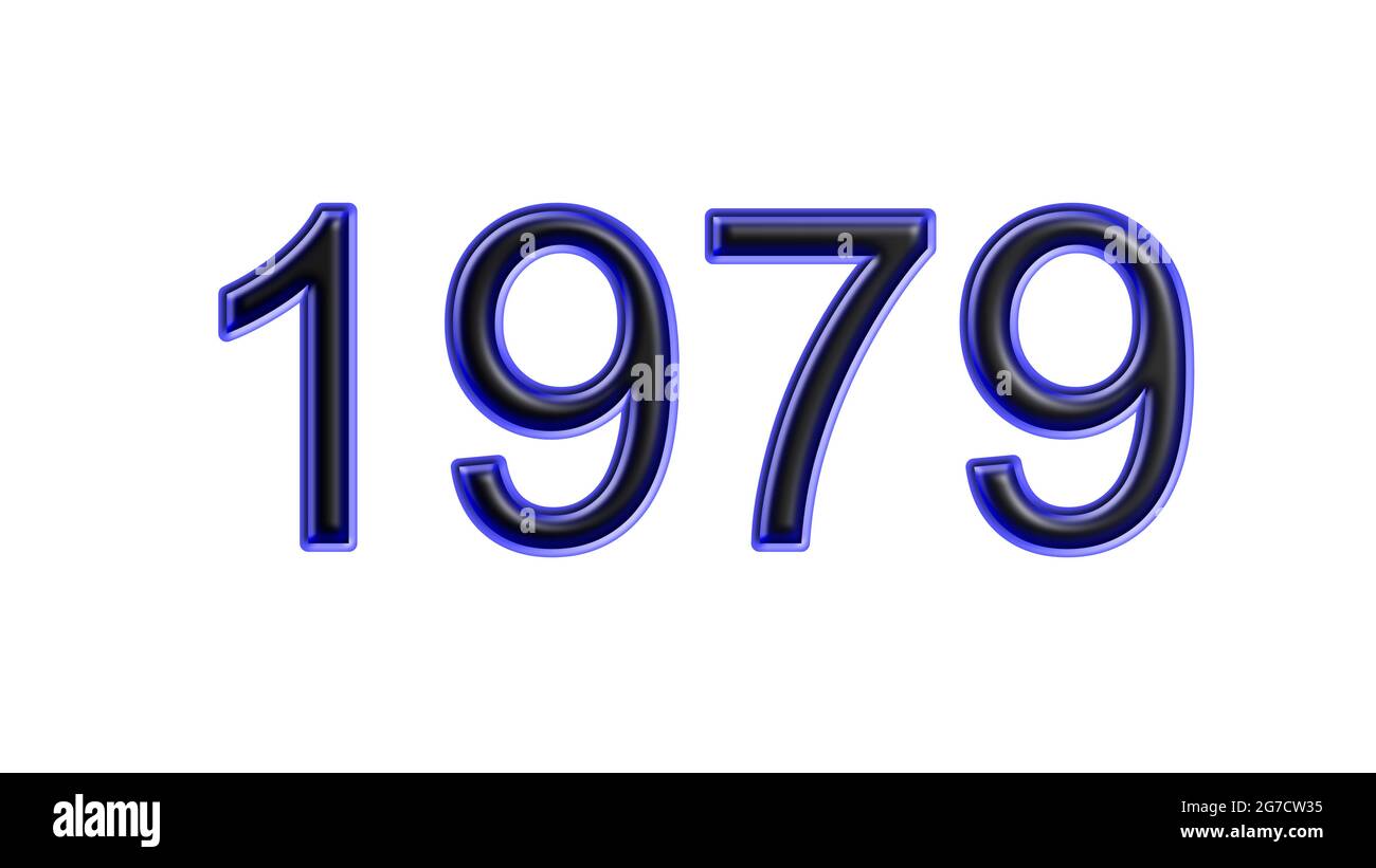 blue 1979 number 3d effect white background Stock Photo - Alamy