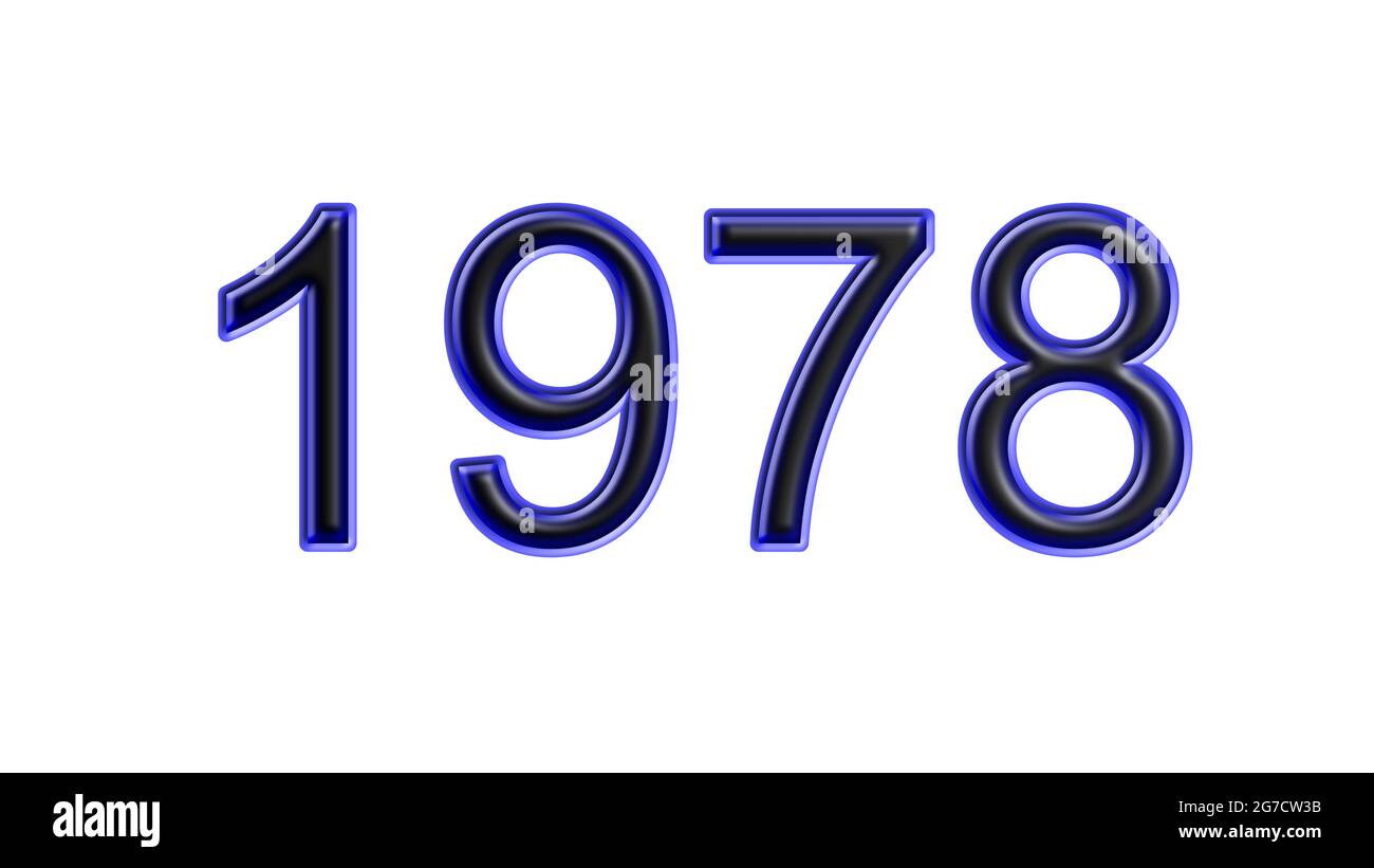 blue 1978 number 3d effect white background Stock Photo - Alamy