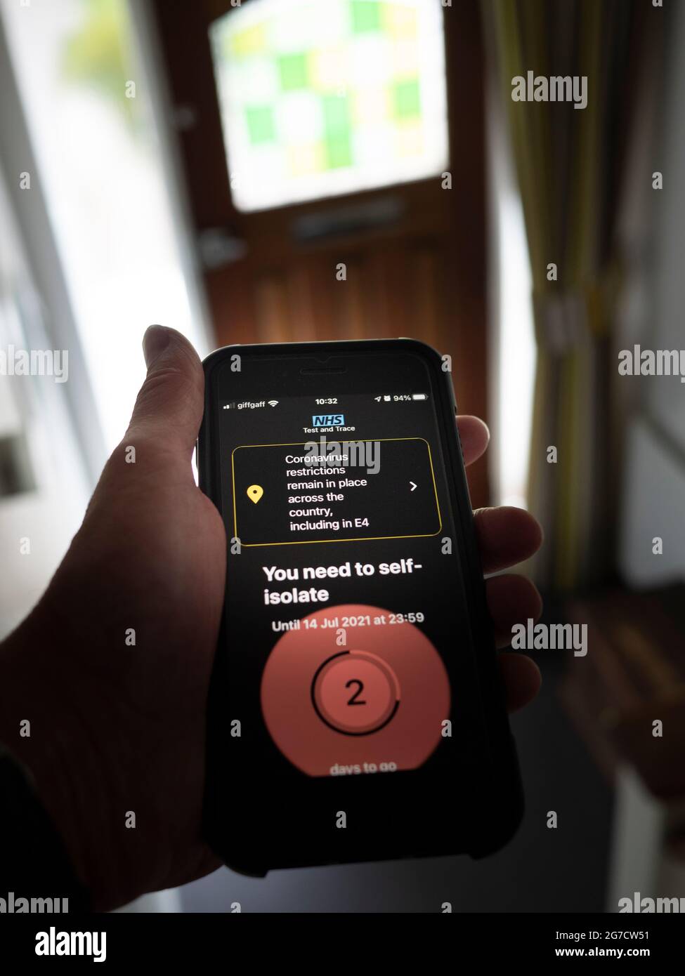 National health service app NHS test and trace app, showing you need to ...