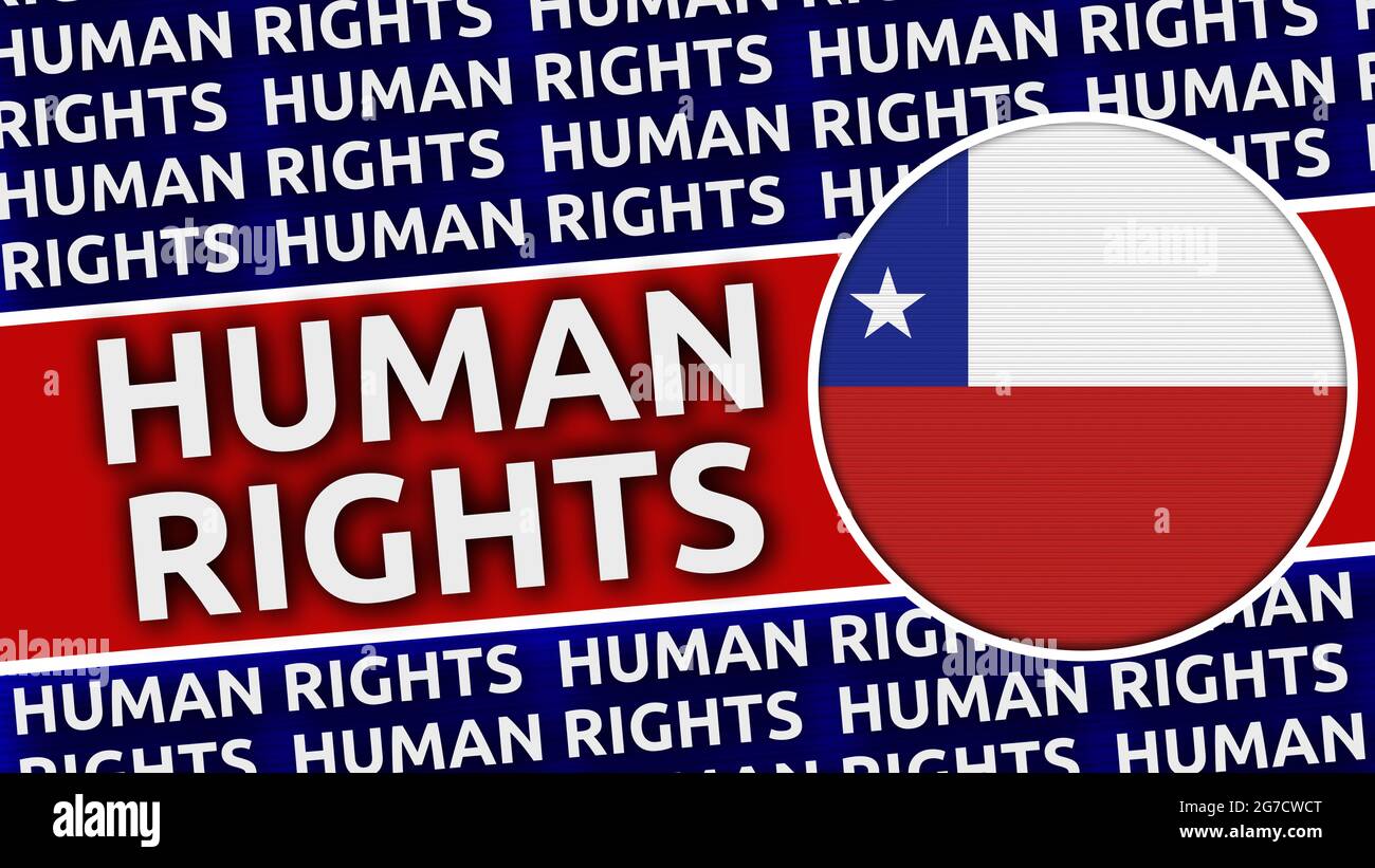 Chile Circular Flag with Human Rights Titles - 3D Illustration Stock ...