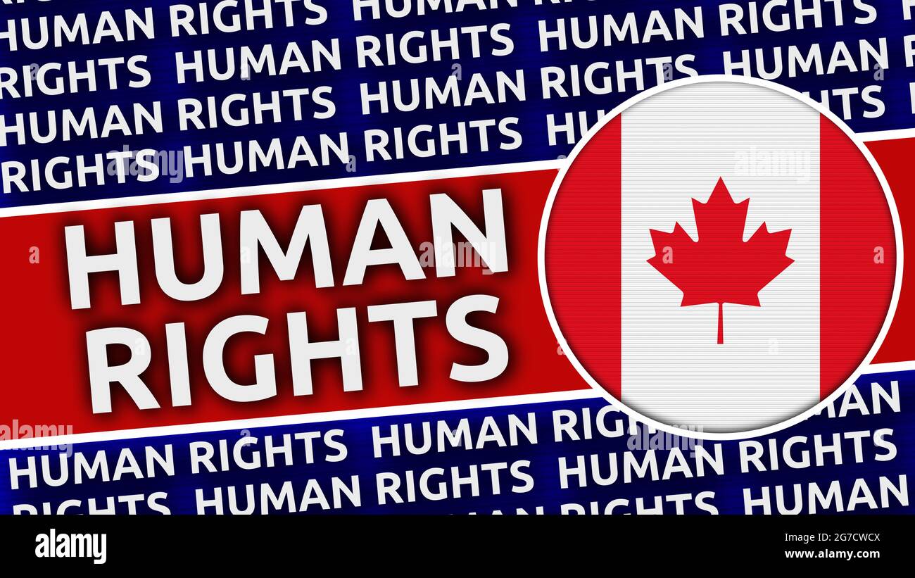 Canada Circular Flag with Human Rights Titles - 3D Illustration Stock ...
