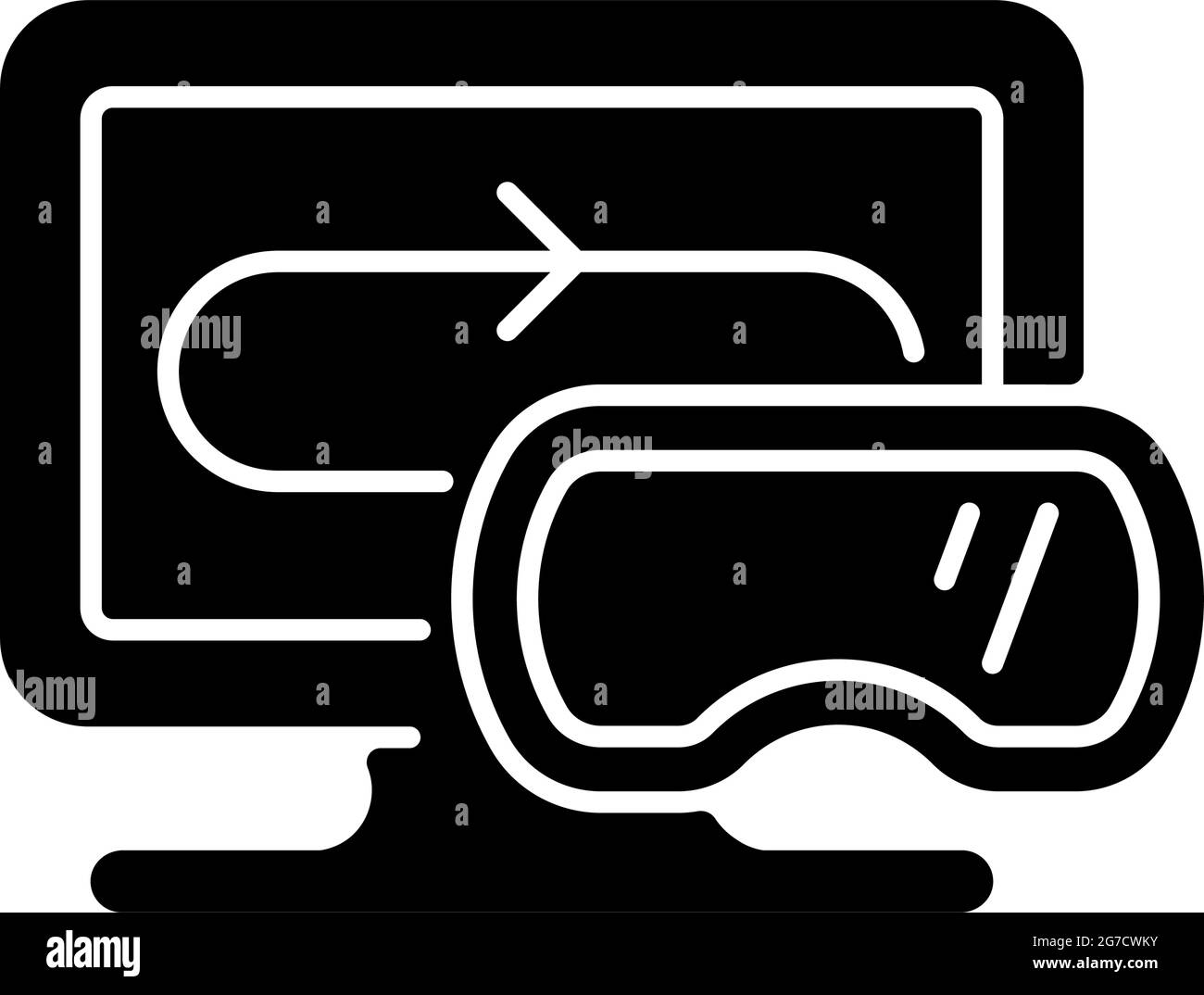 Vr simulator icon black Cut Out Stock Images & Pictures - Alamy