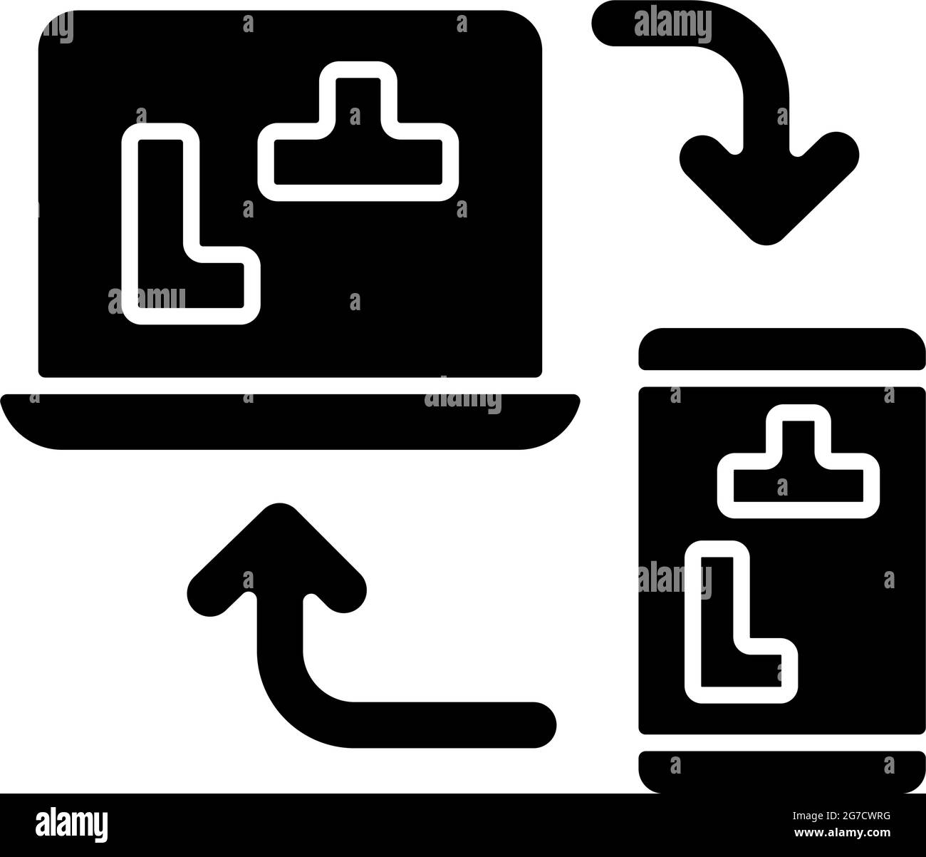 Cross platform online games black glyph icon Stock Vector Image & Art ...