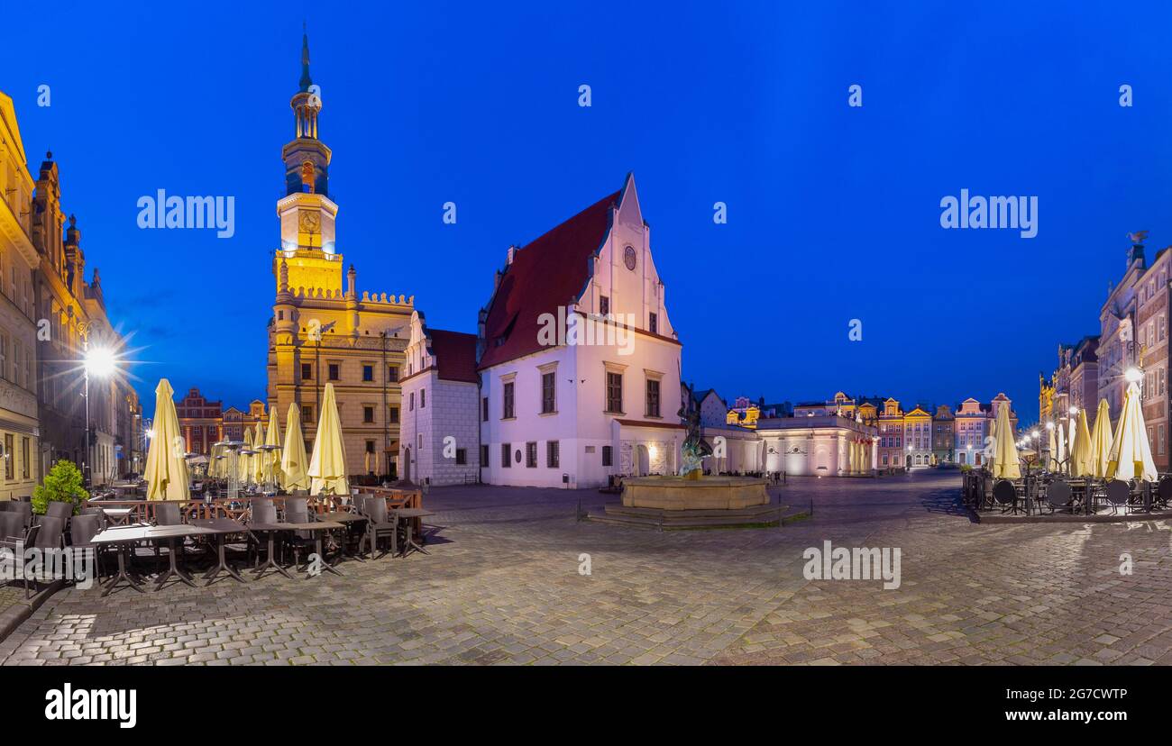 The old market square and the colorful facades of medieval houses in ...