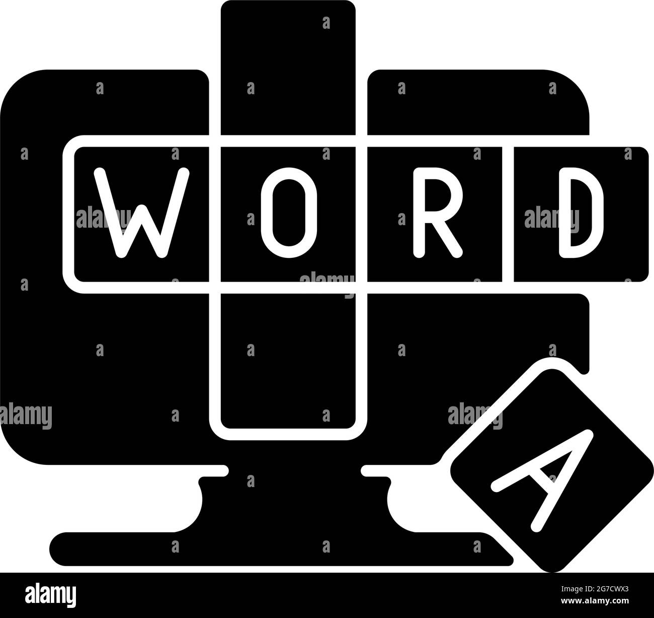 Online word games black glyph icon Stock Vector Image & Art - Alamy