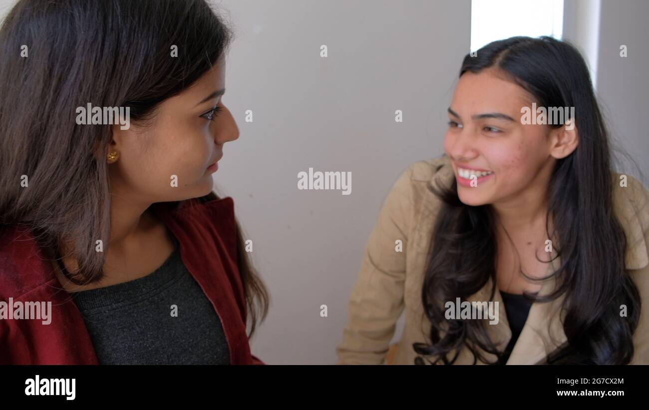Closeup shot of two smiling Indian friends Stock Photo - Alamy