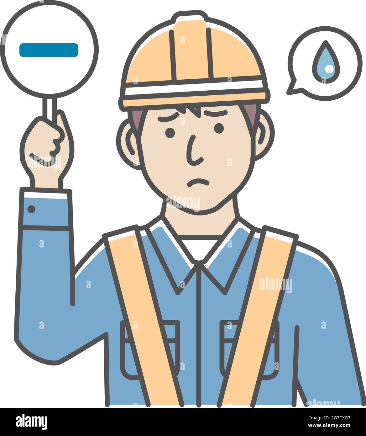 Blue collar worker showing placard vector illustration Stock Vector ...