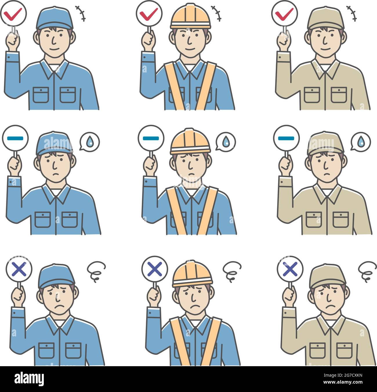 Blue collar workers vector vectors Cut Out Stock Images & Pictures - Alamy