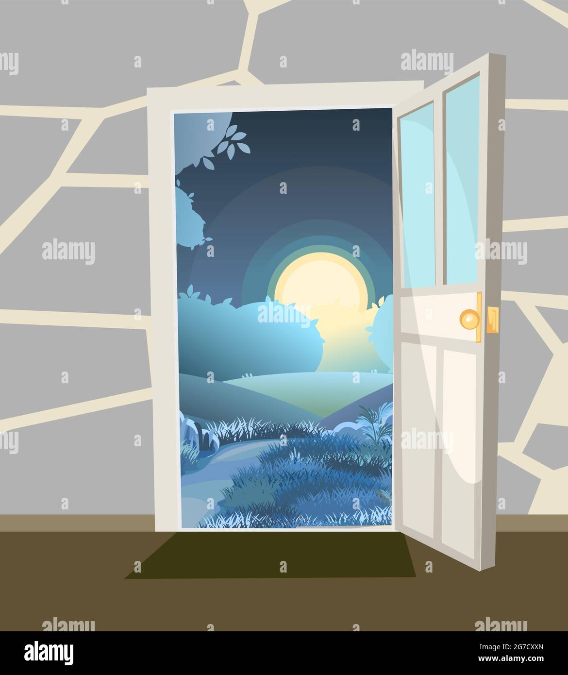 Green light on door Stock Vector Images - Alamy