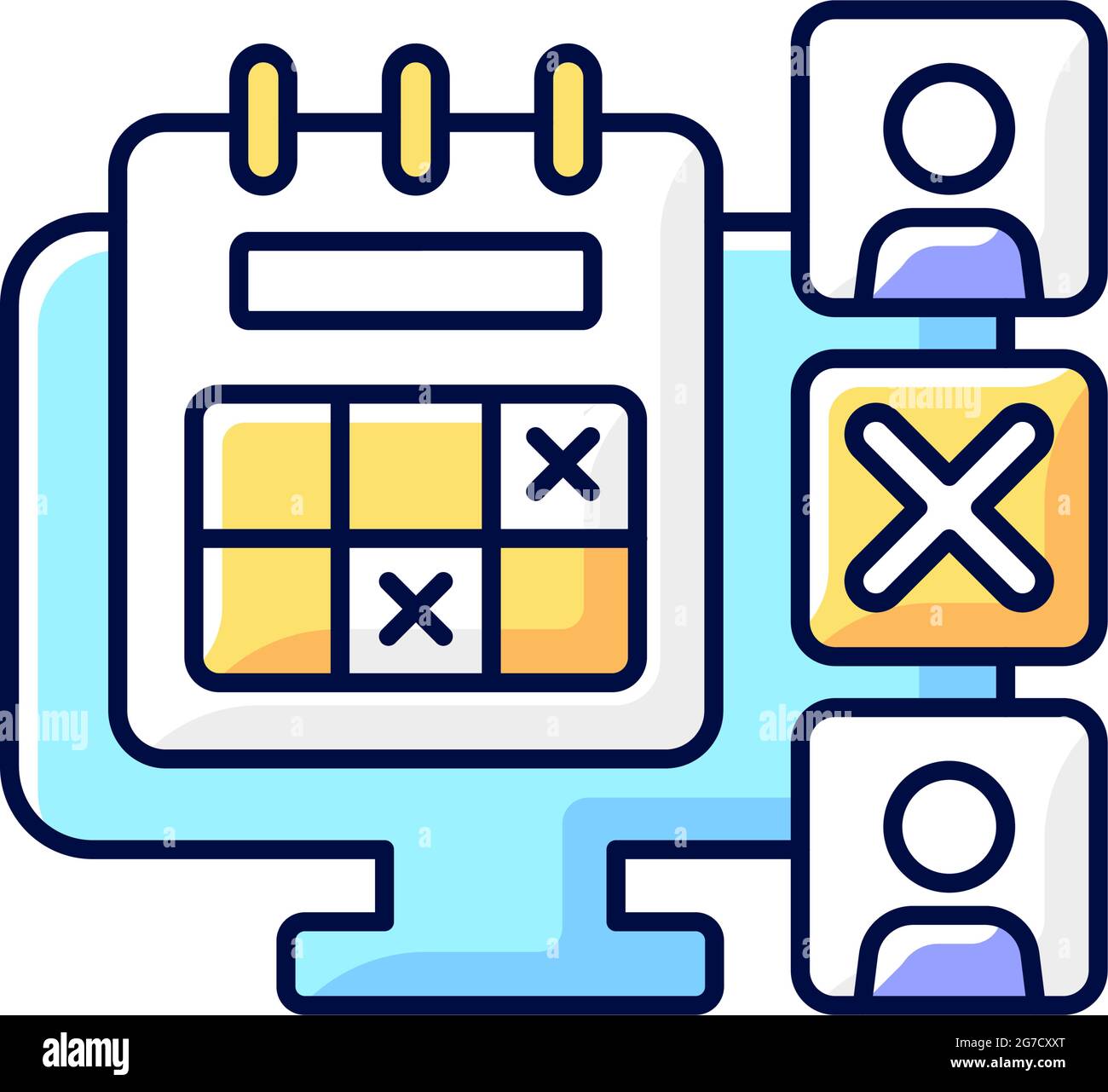 Absence calendar RGB color icon Stock Vector Image & Art - Alamy