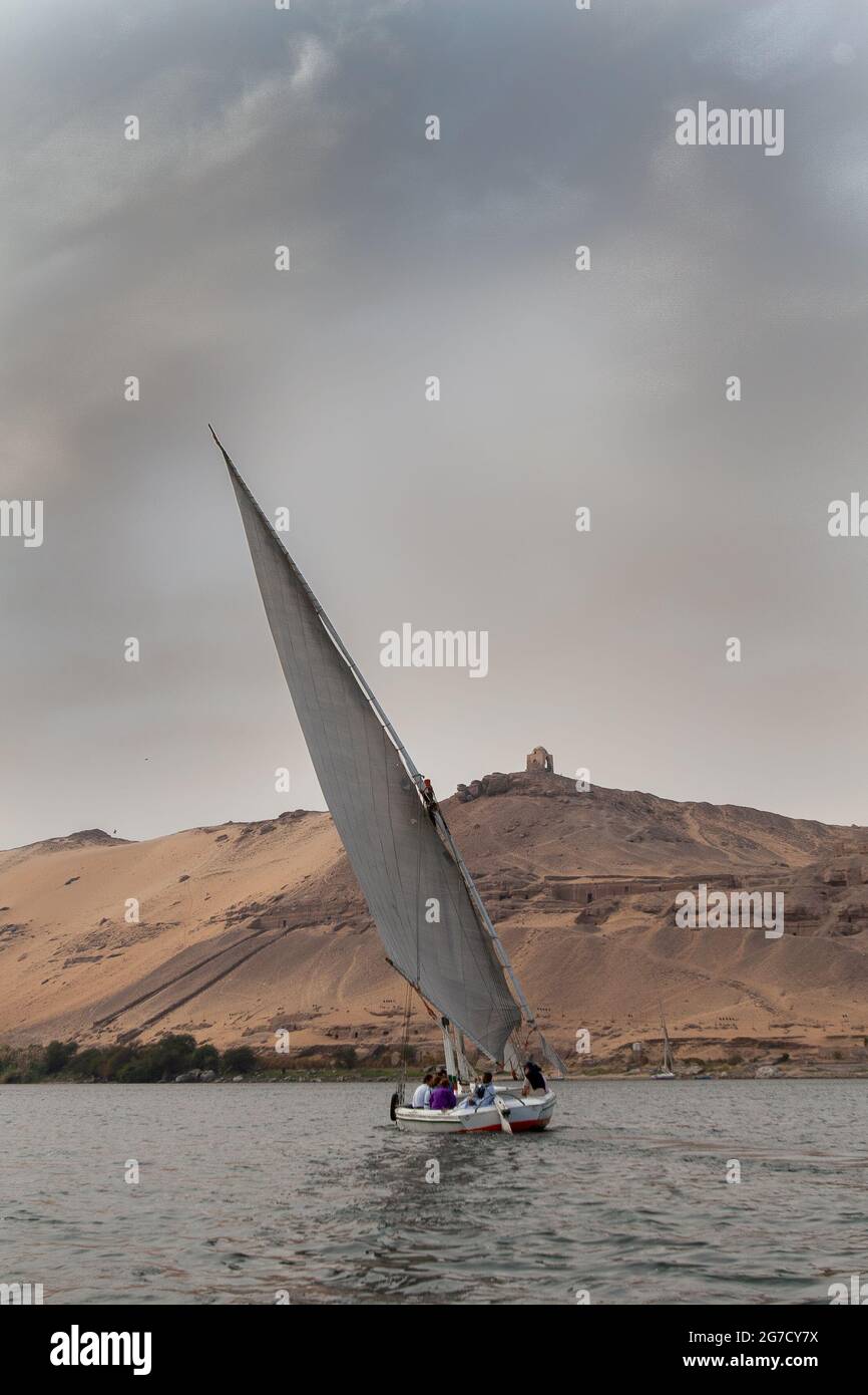 Felucca sailing boat, river Nile Egypt Stock Photo - Alamy