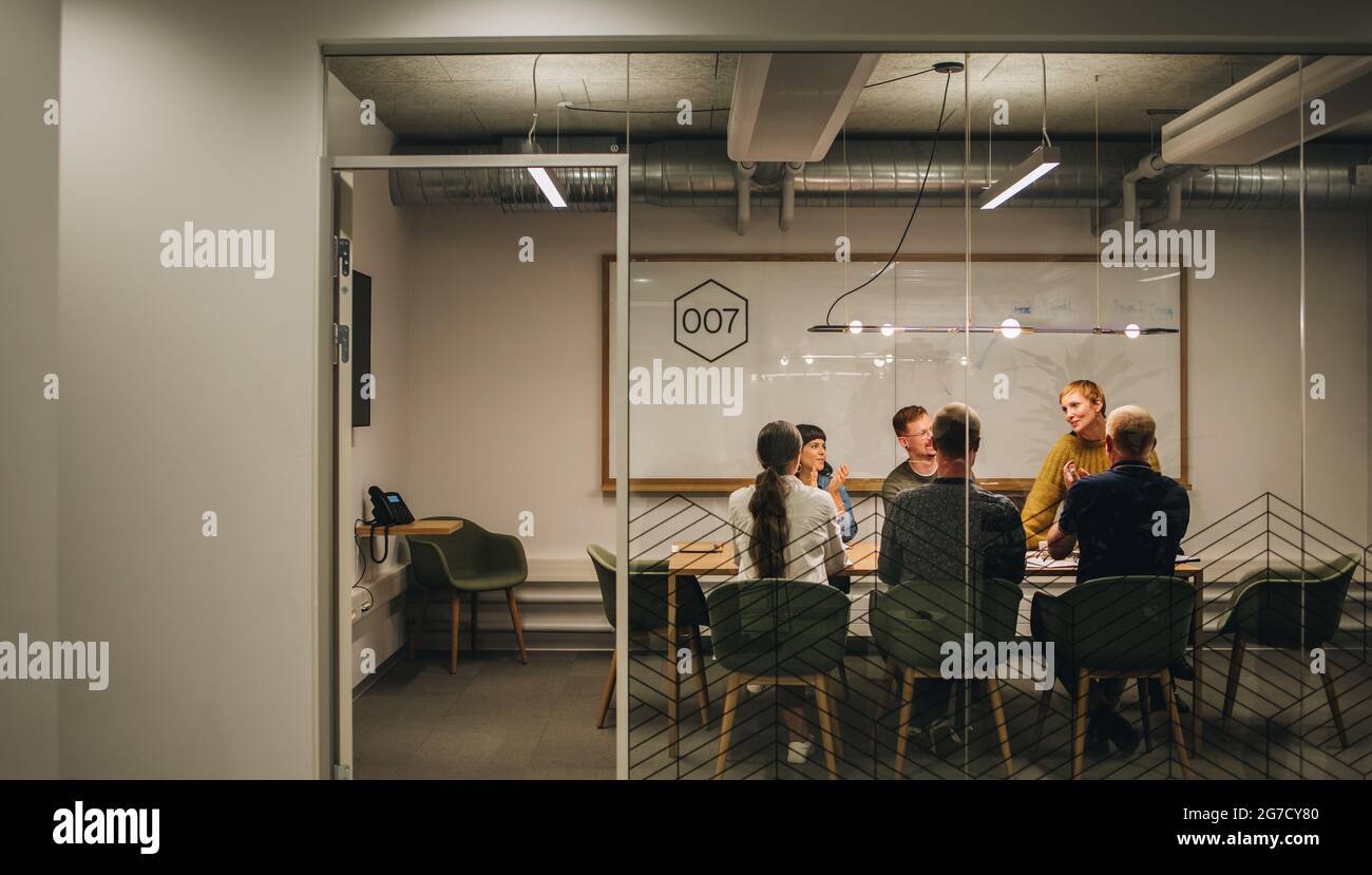 business team clapping after a successful business meeting. Group of ...
