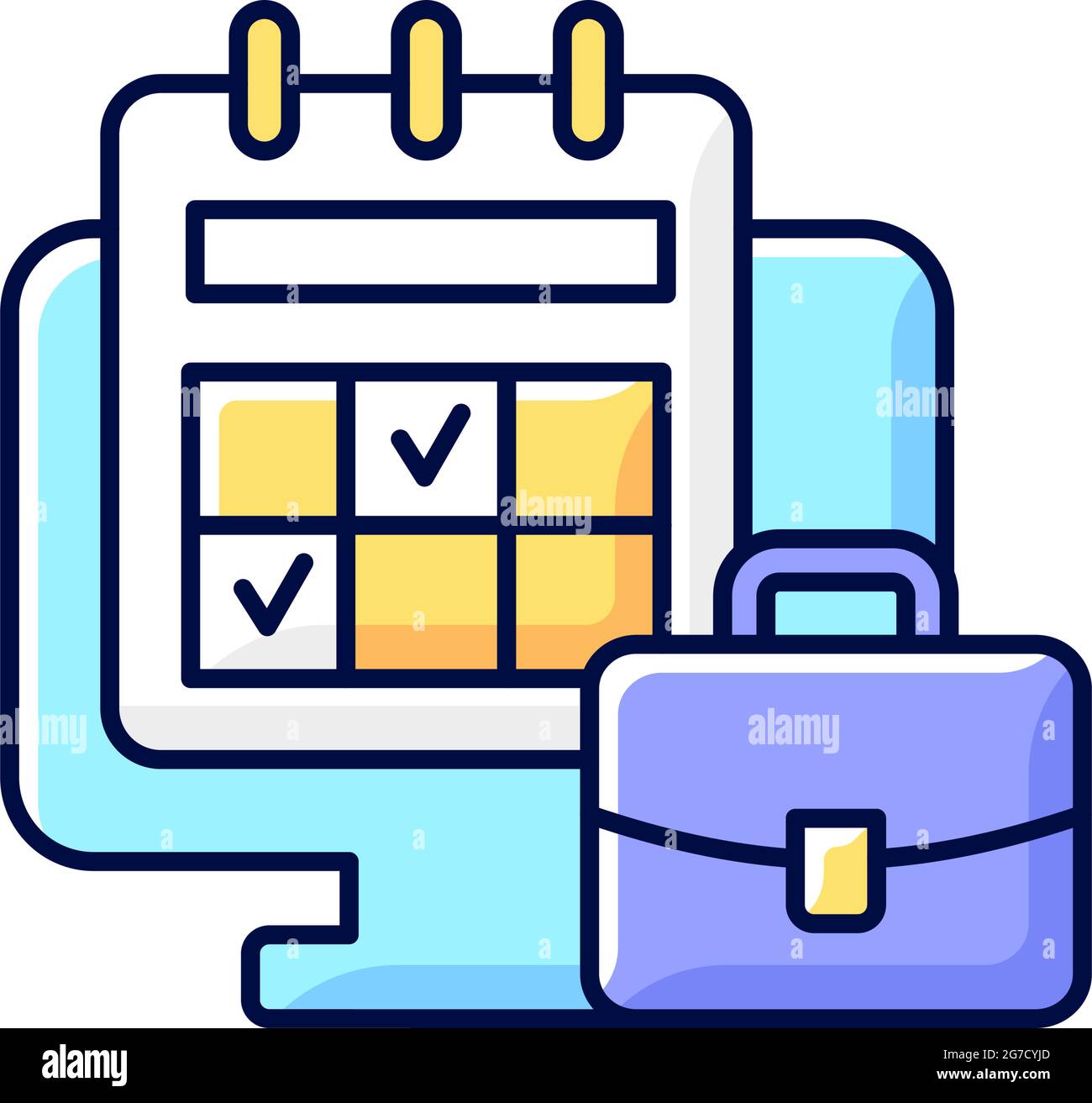 Online work calendar RGB color icon Stock Vector Image & Art - Alamy