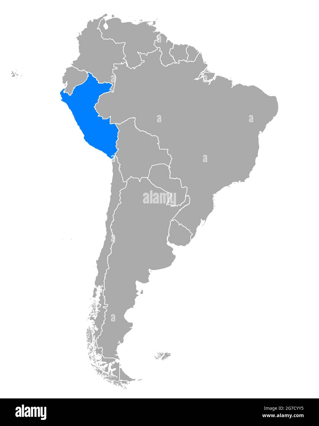 Map of Peru in South America Stock Photo - Alamy