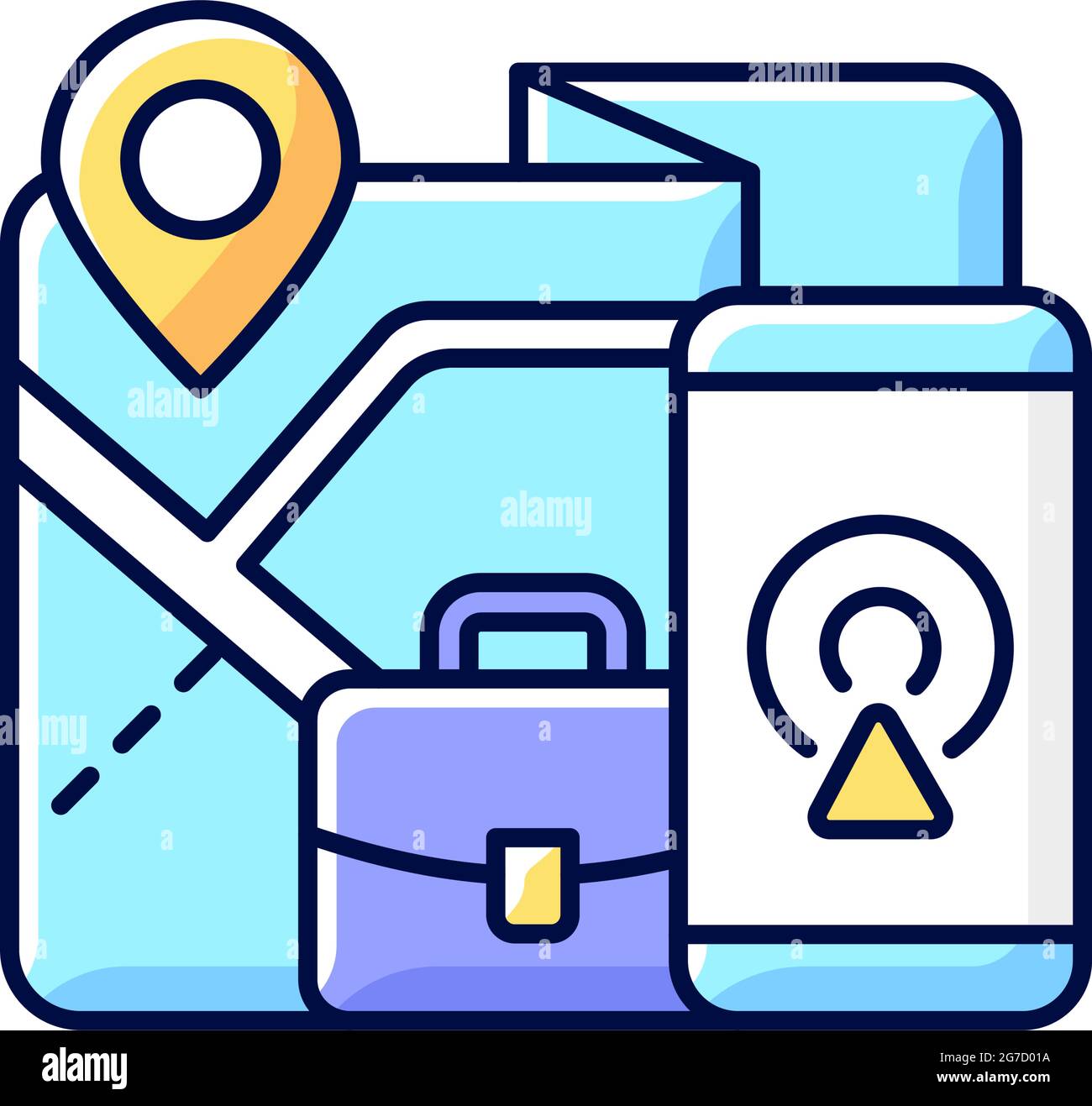 Employee gps tracking RGB color icon Stock Vector Image & Art - Alamy