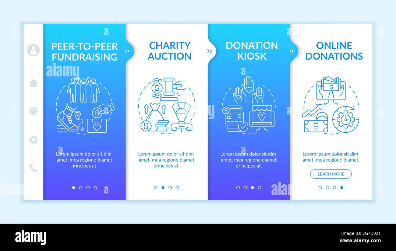 Collecting money event ideas onboarding vector template Stock Vector ...