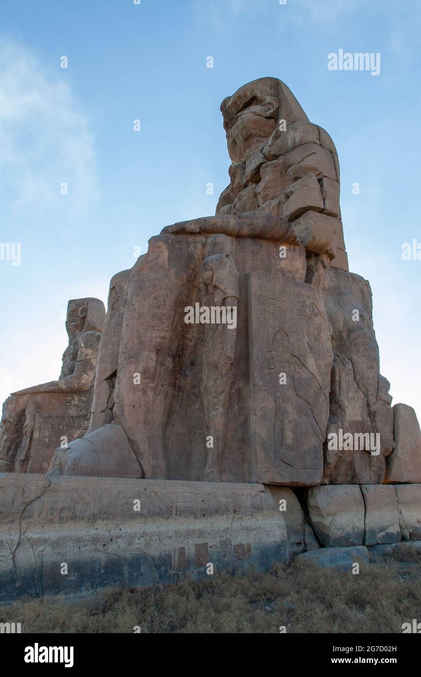 Colossi of Memnon statues Egypt Stock Photo - Alamy