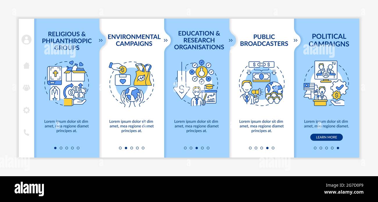 Pledge campaign types onboarding vector template Stock Vector Image ...