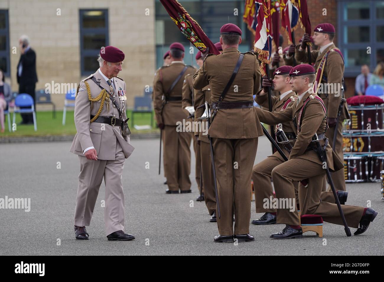 The Prince of Wales during a ceremony to present new colours to the ...