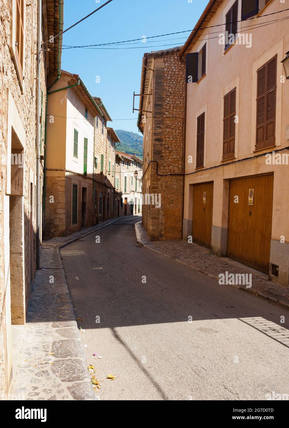 Beautiful vertical photo of a street in Soller, Mallorca, Spain Stock ...