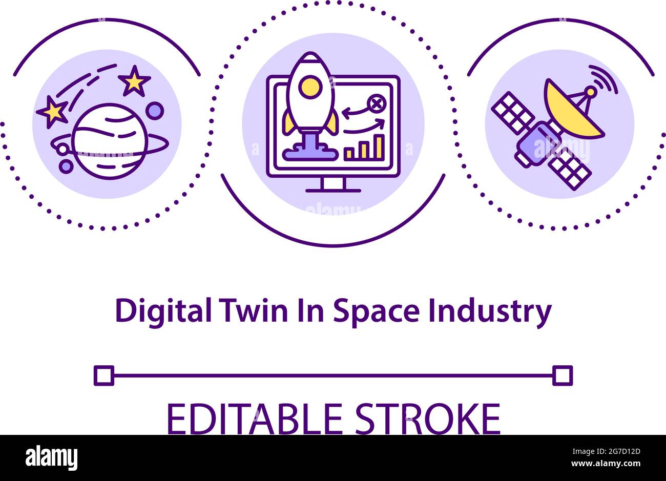 Digital twin in space industry concept icon Stock Vector Image & Art ...