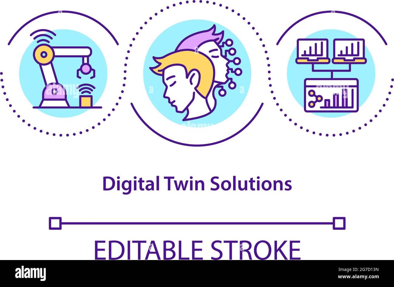 Digital twin solutions concept icon Stock Vector Image & Art - Alamy