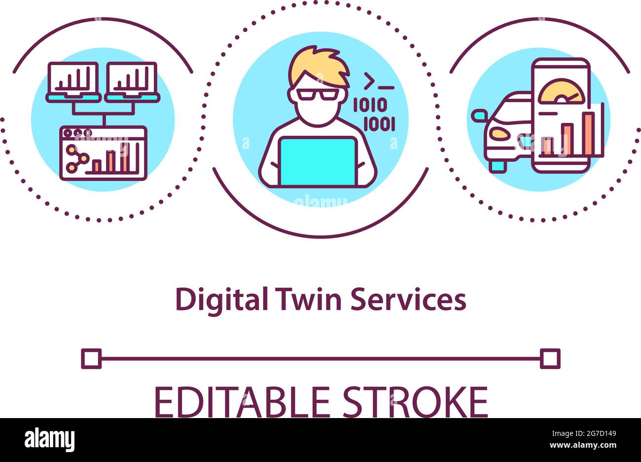 Digital twin services concept icon Stock Vector Image & Art - Alamy
