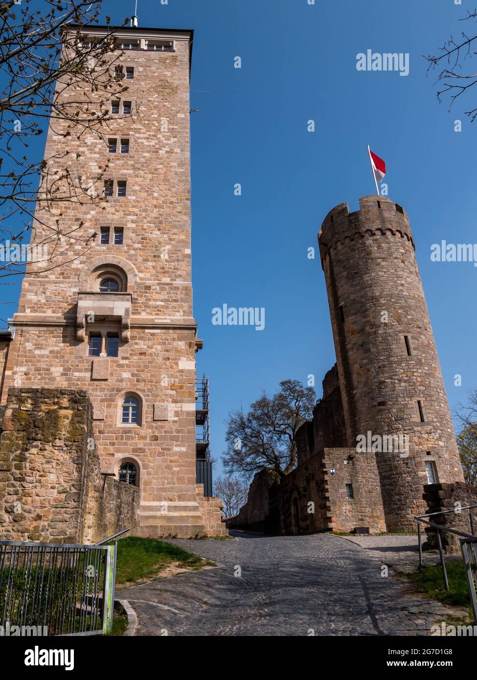 Beautiful low angle photo of Starkenburg castle in Heppenheim, Germany ...