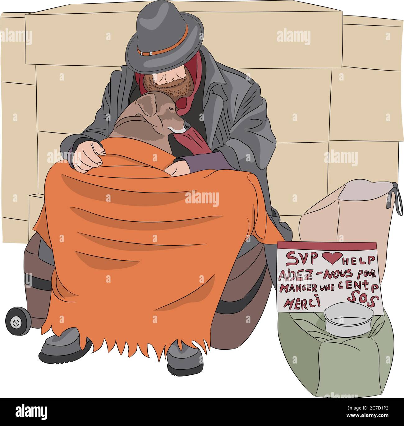 Man sleeping in street Stock Vector Images - Alamy