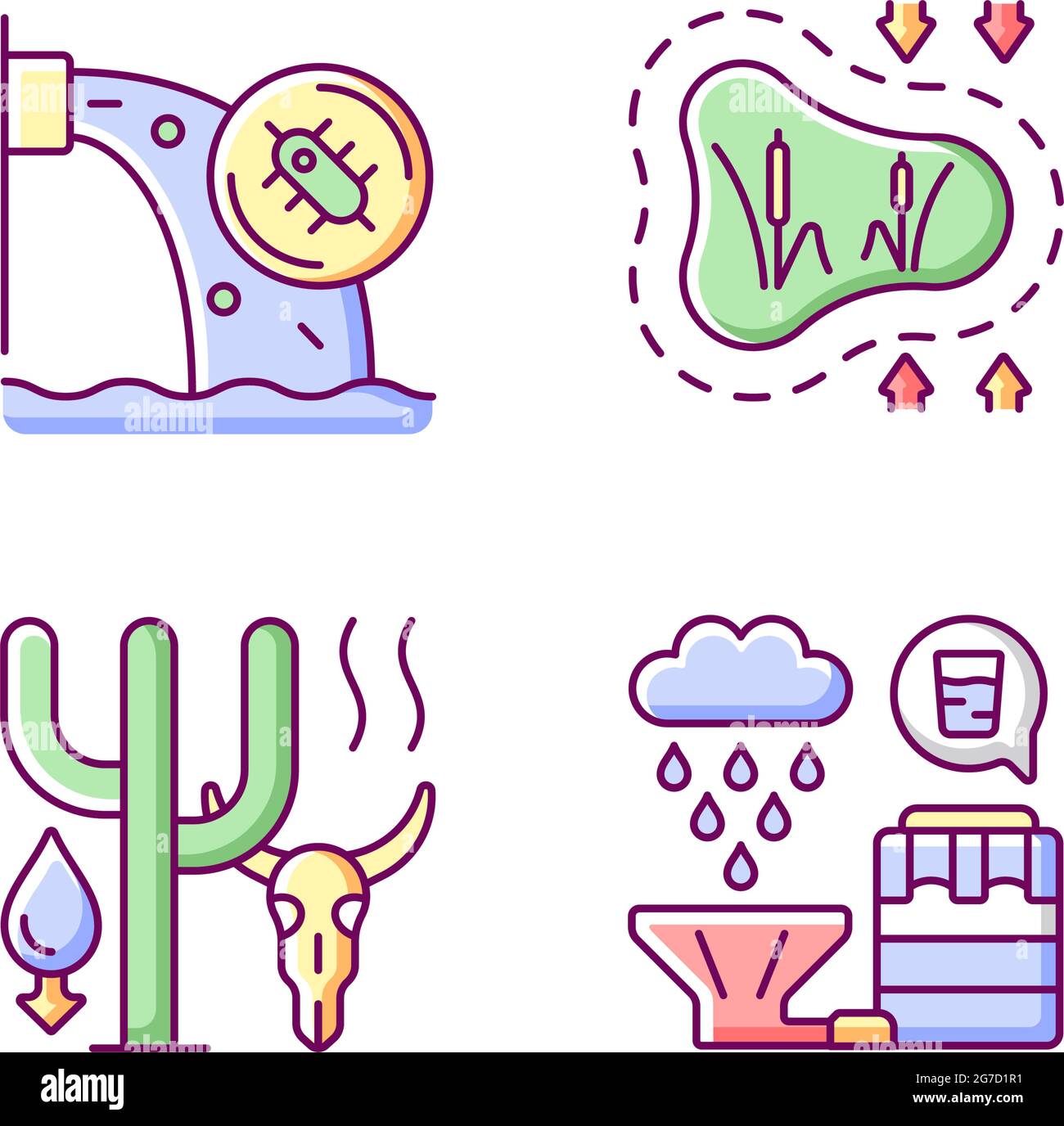 Worldwide rising water demand RGB color icons set Stock Vector Image ... Worldwide rising water demand RGB color icons set Stock Vector Image ...