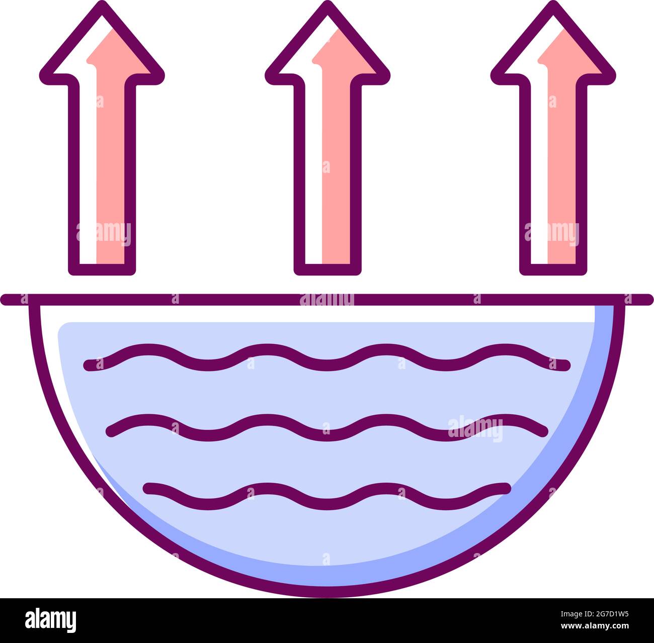 Flat water evaporation icon Cut Out Stock Images & Pictures - Alamy