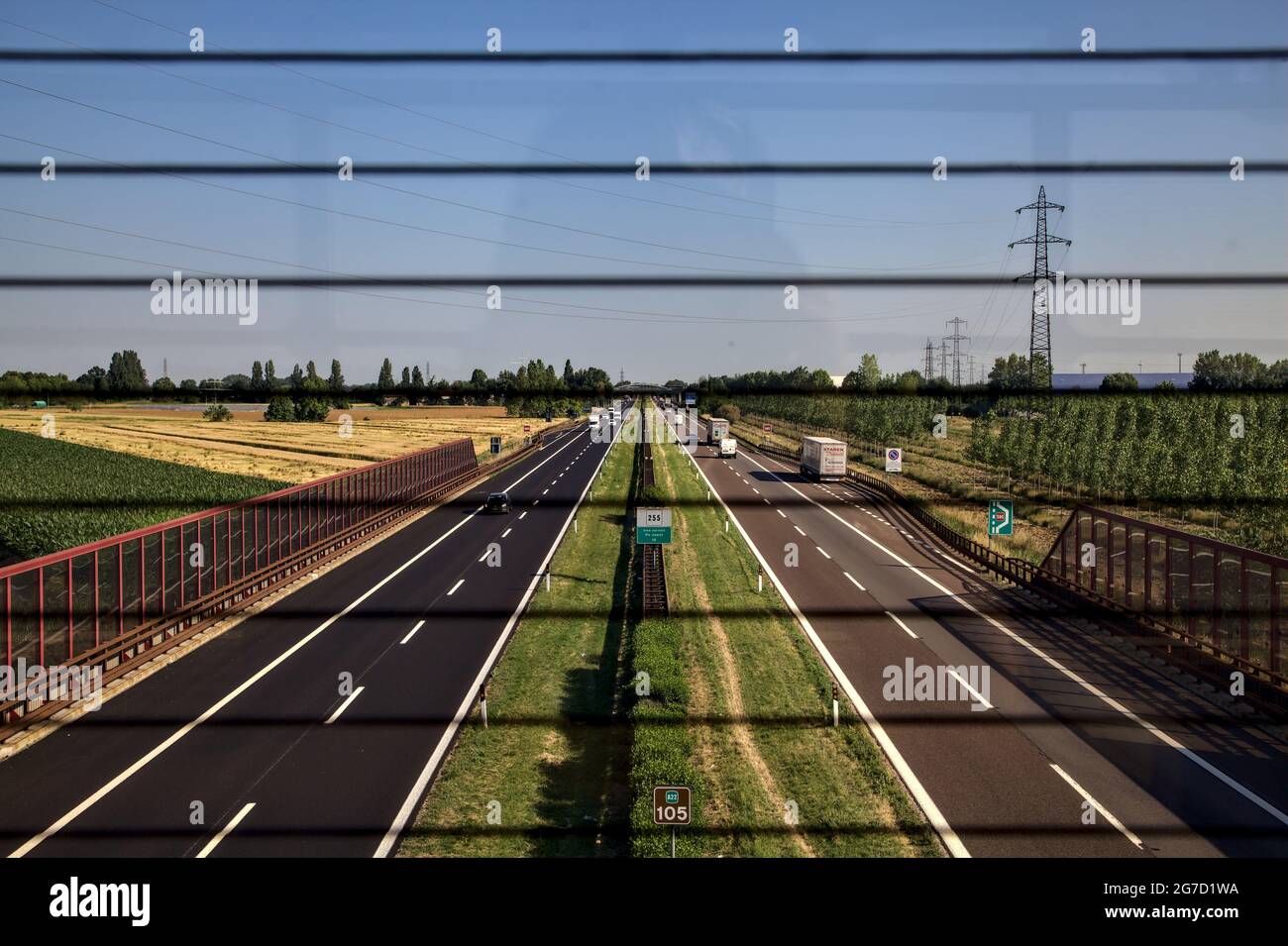 Italian highway seen from above a bridge in summer Stock Photo - Alamy