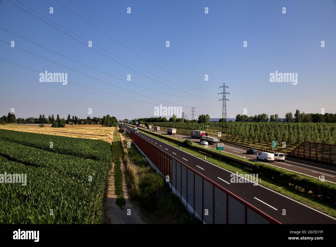 Italian highway seen from above a bridge in summer Stock Photo - Alamy