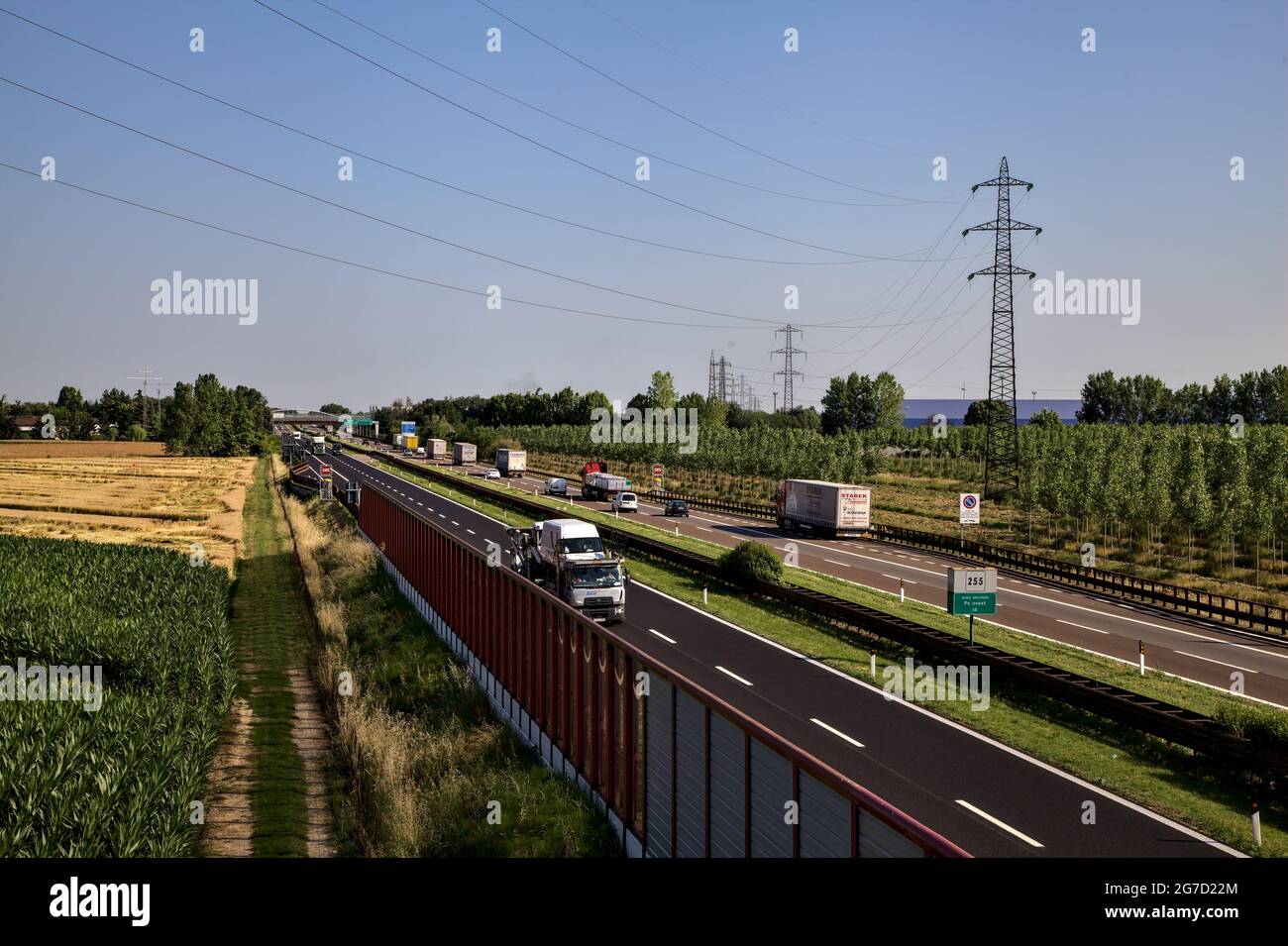 Italian highway seen from above a bridge in summer Stock Photo - Alamy