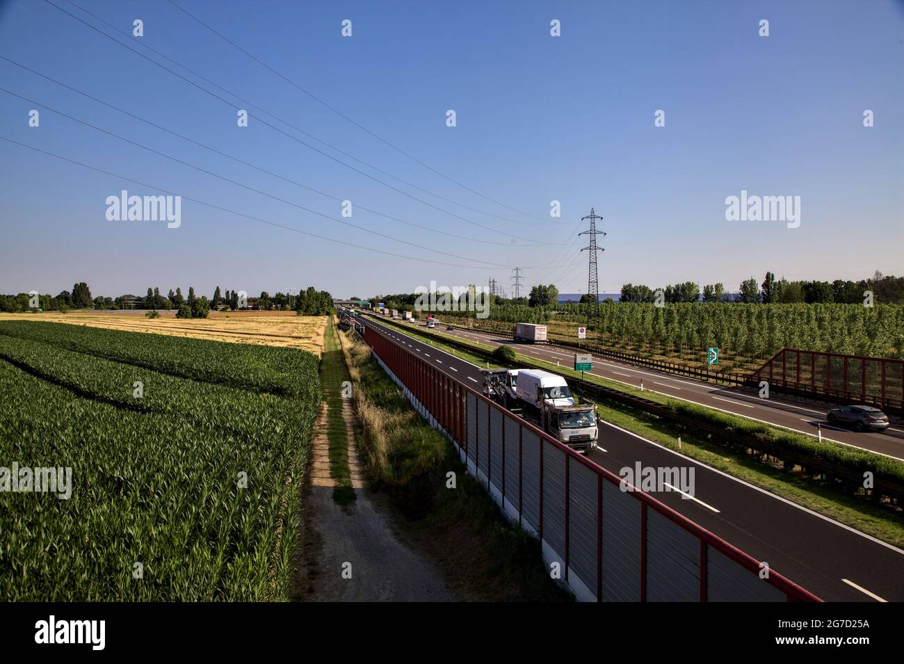 Italian highway seen from above a bridge in summer Stock Photo - Alamy