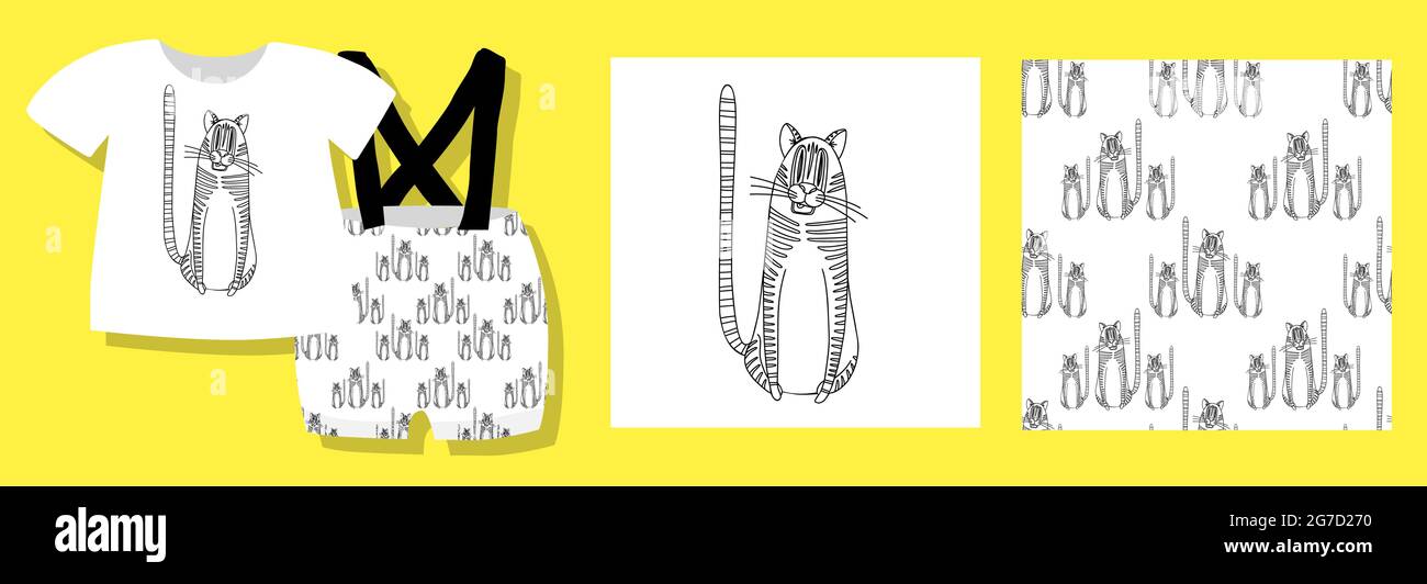 Funny seamless childish pattern with tigers. Year of the tiger ...