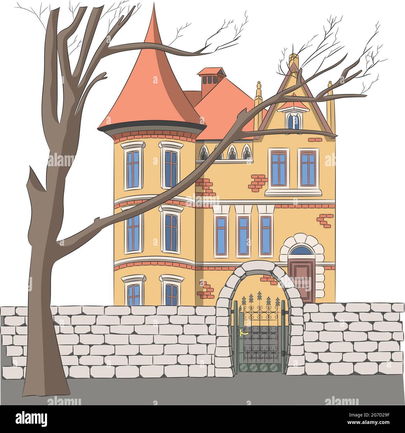 Drawing on walls old city Stock Vector Images - Alamy