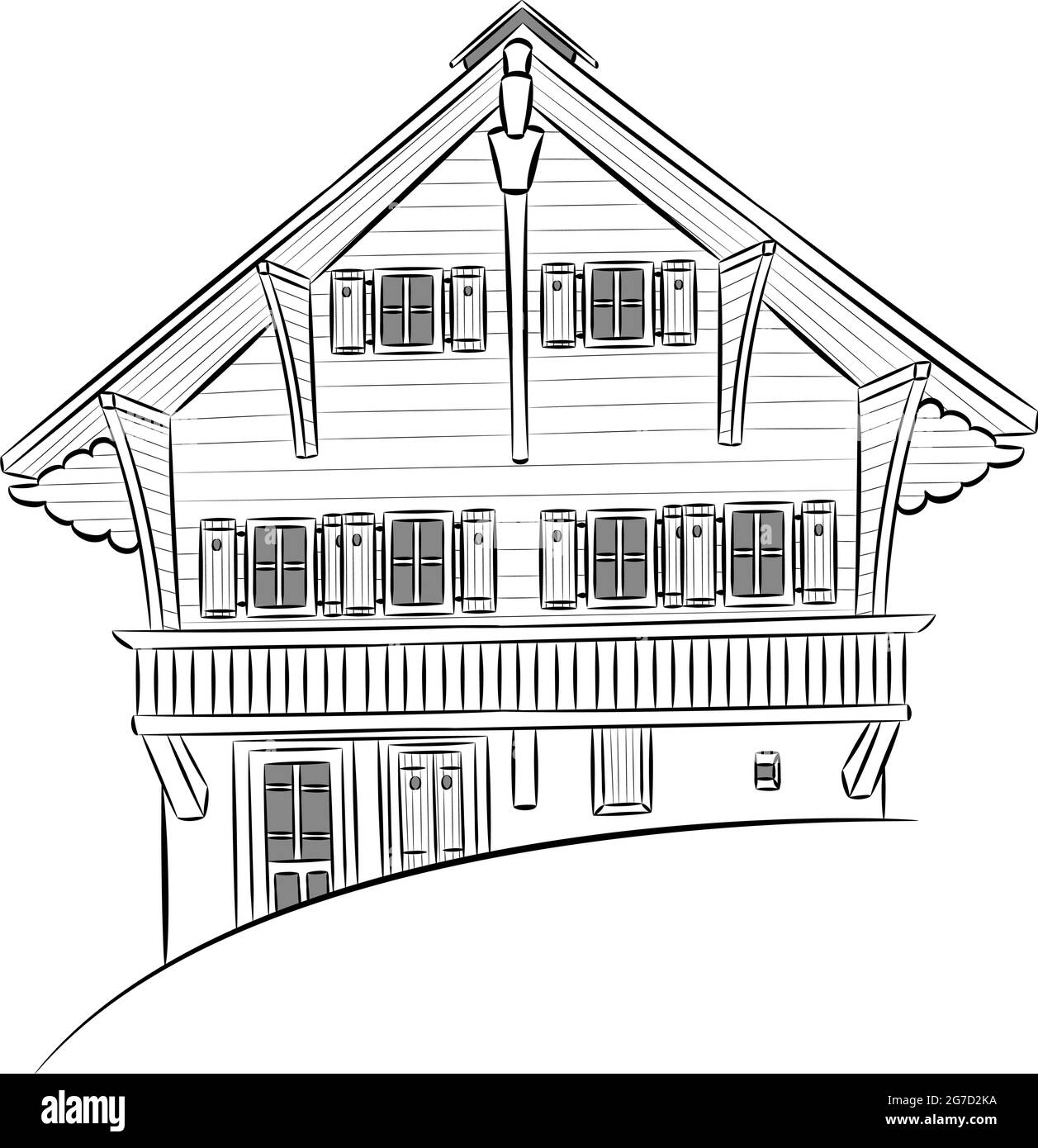 Swiss Village Sketch