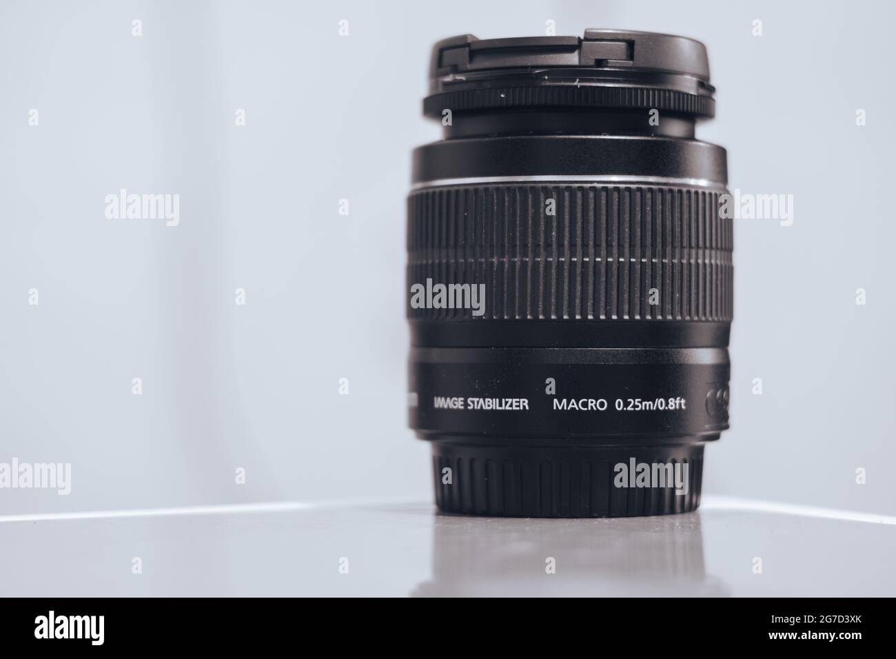 Closeup shot of a camera lens on a white background Stock Photo - Alamy