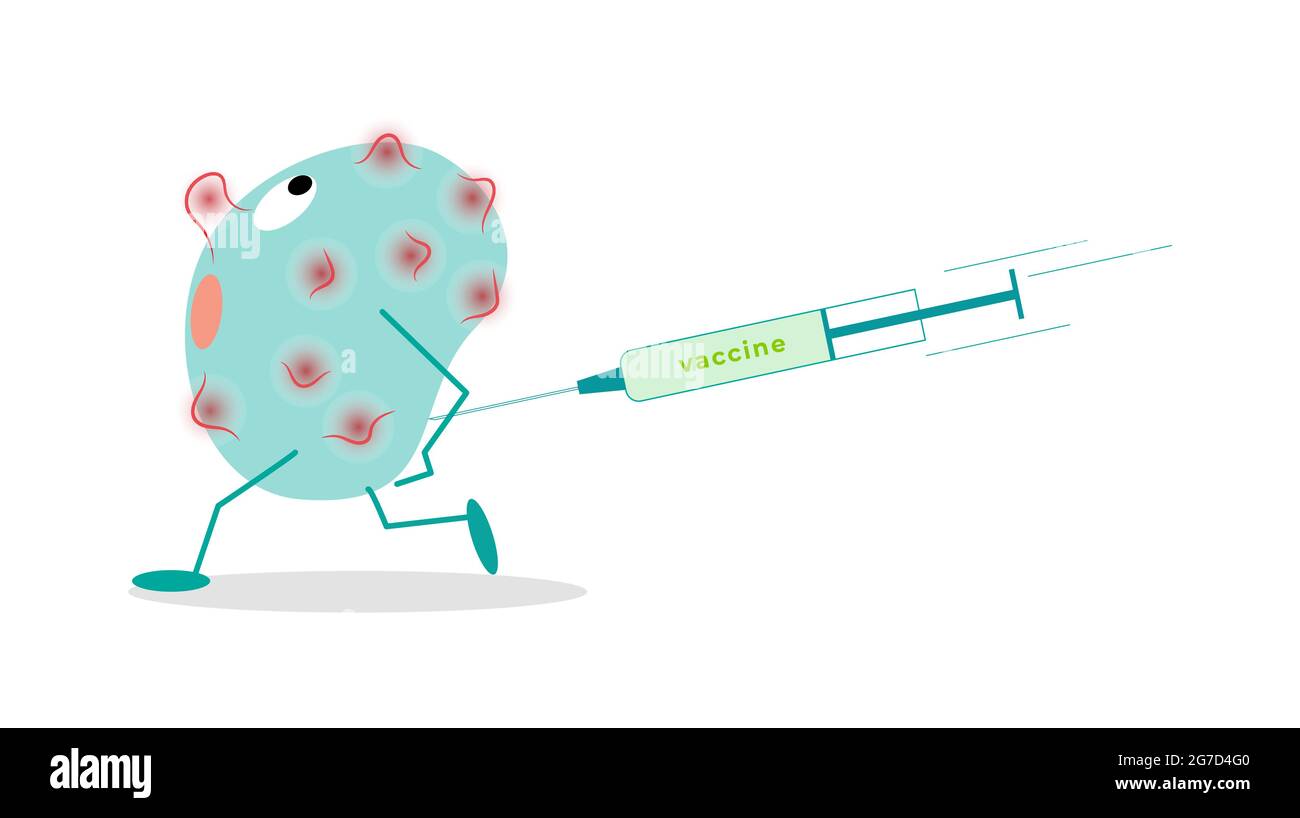 Vaccination of a harmful virus with a syringe, treatment and prevention ...