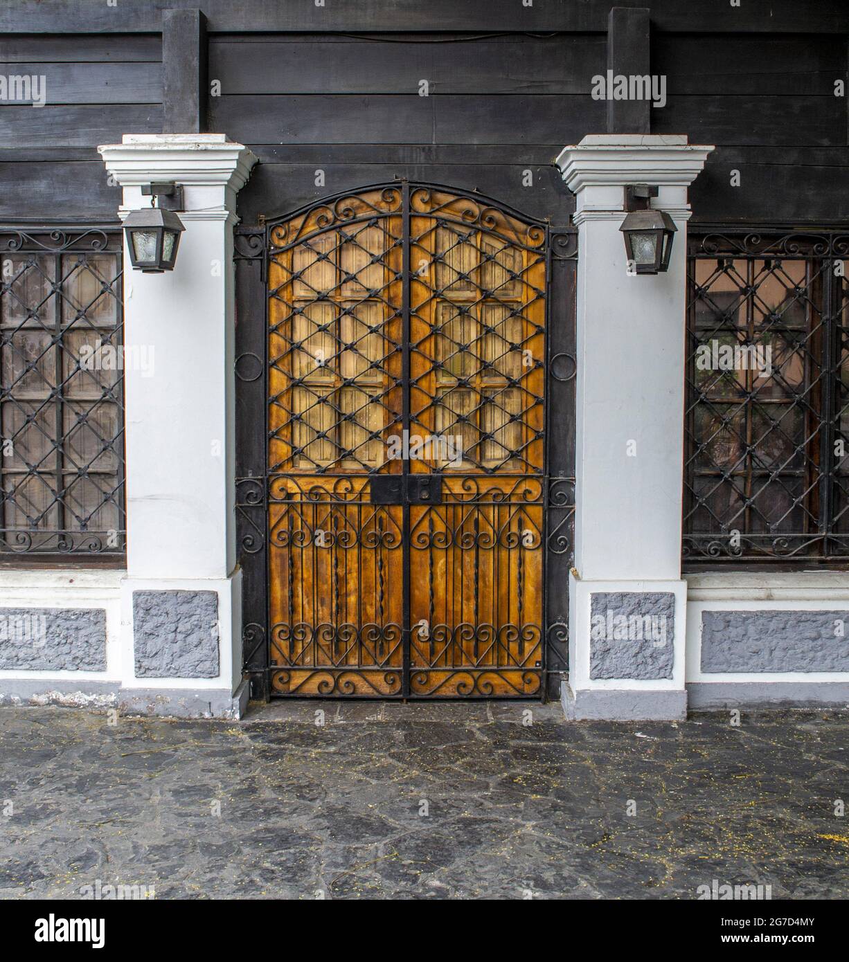 Ancient, vintage, colonial style door Stock Photo - Alamy