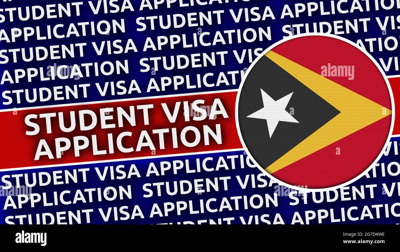 East Timor Circular Flag with Student Visa Application Titles - 3D ...