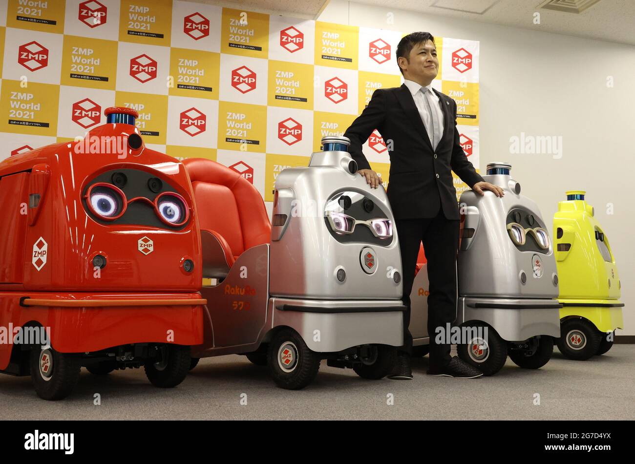Tokyo, Japan. 13th July, 2021. Japan's robot venture ZMP president ...