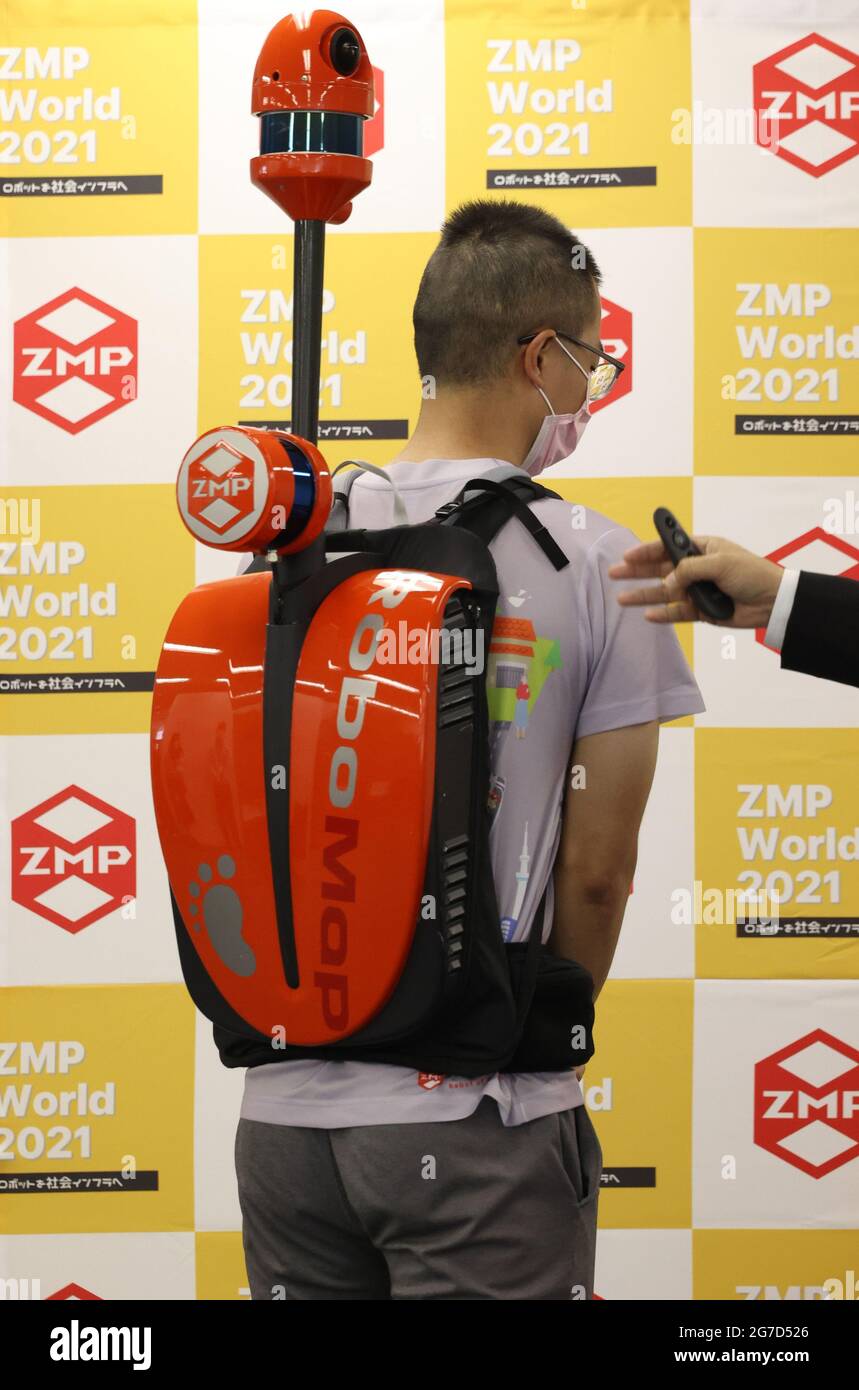 Tokyo, Japan. 13th July, 2021. Japan's robot venture ZMP employee ...