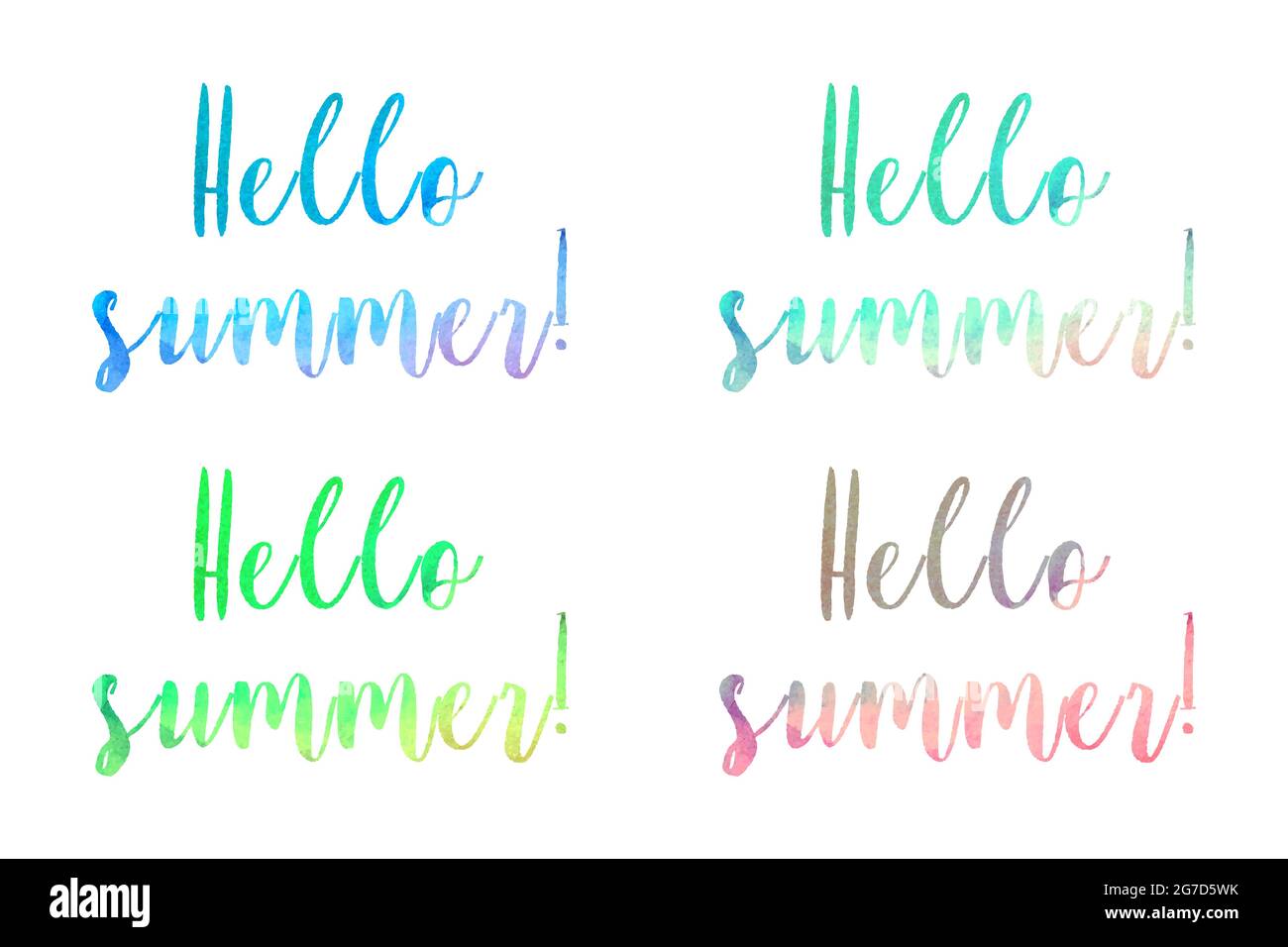 Hello summer lettering watercolor, hand drawing. Watercolor letters ...