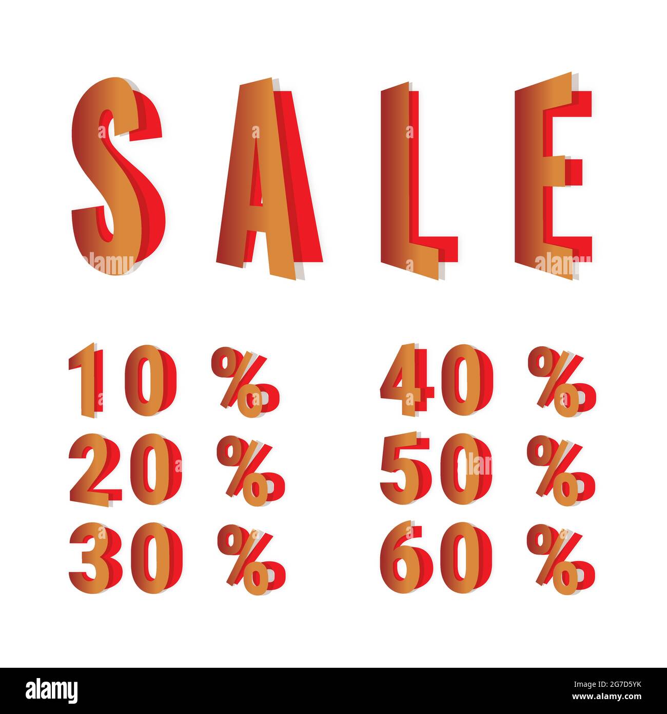 Vector set SALE, folded text effect. Sale, action, discounts, markdowns ...
