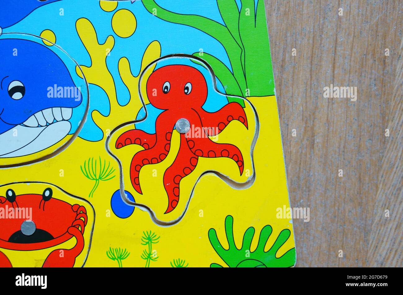 POZNAN, POLAND - Mar 07, 2016: A colorful wooden magnetic fishing ...